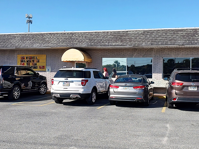 The unassuming brick exterior of Grannie's might not win architectural awards, but that yellow sign promises breakfast treasures worth their weight in golden pancakes.
