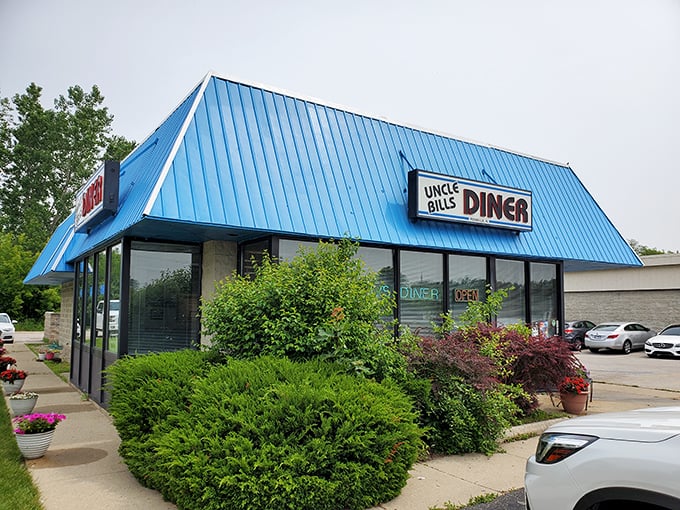 That iconic blue roof isn't just eye-catching&mdash;it's a beacon of breakfast hope for hungry Roselle residents seeking comfort food salvation.