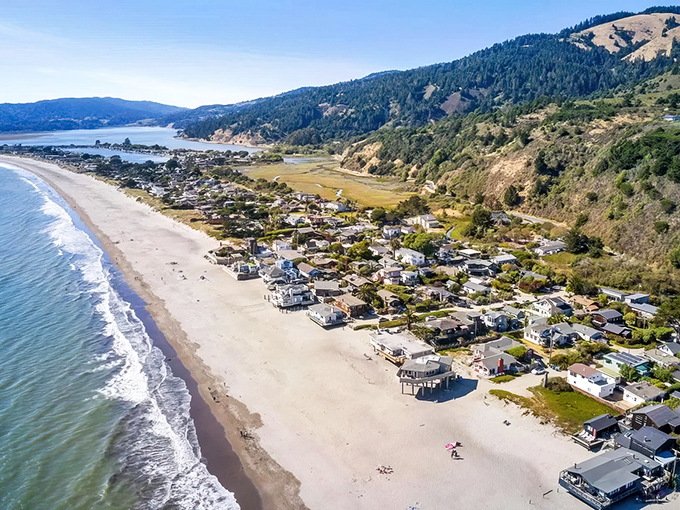 Stinson Beach stretches out like nature's welcome mat, where the Pacific meets pristine sand in a display that makes even smartphone photographers feel like Ansel Adams.