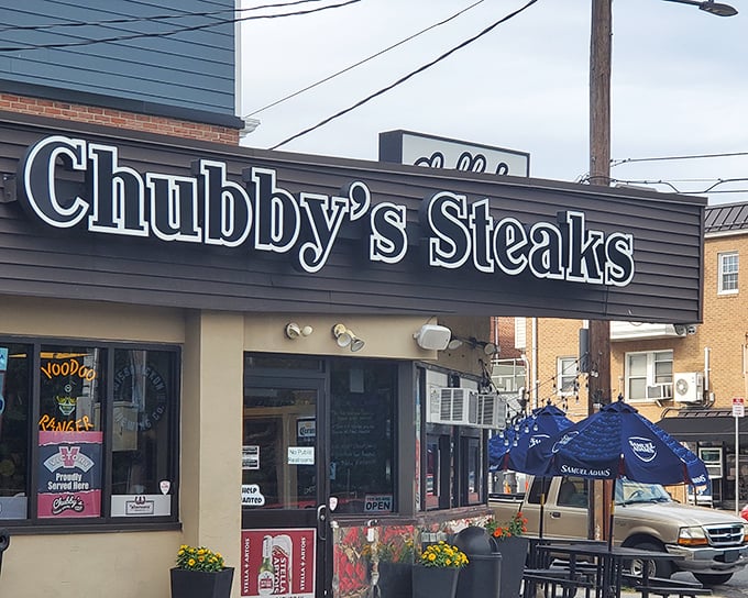 The unassuming storefront of Chubby's Steaks stands like a beacon of hope for the cheesesteak-obsessed. No fancy frills, just the promise of greatness within.
