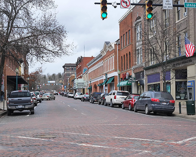 Court Street's brick-paved charm invites you to stroll through downtown Athens, where historic buildings house modern treasures waiting to be discovered.