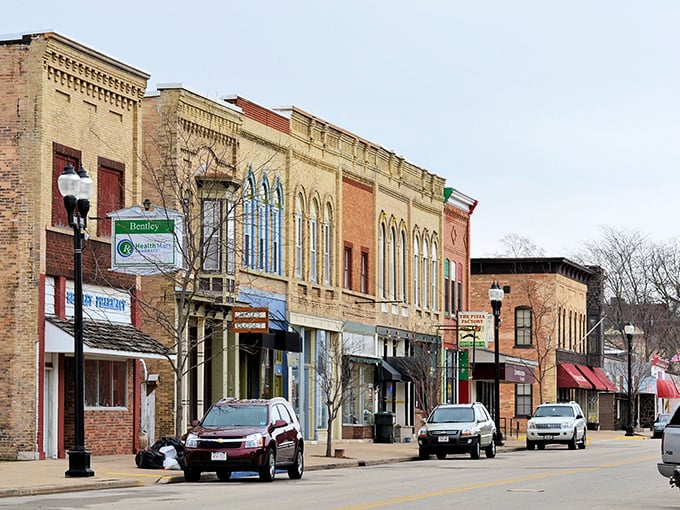 Historic brick facades line Princeton's main street, where time slows down and window shopping becomes an Olympic-worthy event.