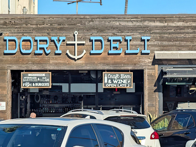 The weathered wood facade and bright blue lettering of Dory Deli beckons like an old friend with a new story to tell.
