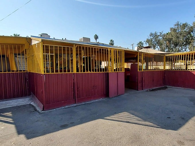 The unassuming yellow and burgundy exterior of Grandma's Tamales stands like a beacon of culinary promise on a Bakersfield corner. Treasure isn't always hidden in fancy packaging.