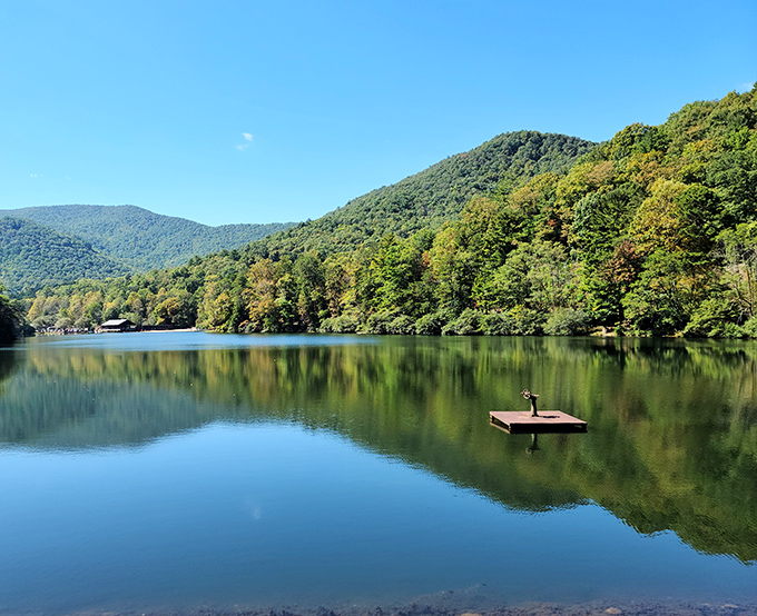 Lake Trahlyta mirrors the surrounding mountains with such perfection, you'll wonder if nature hired a professional decorator.