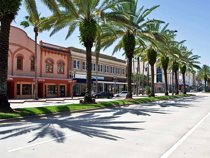 Palm-lined streets and pastel storefronts create that quintessential Florida vibe where you half expect Jimmy Buffett to stroll by with a margarita.