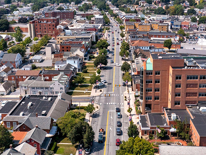 Ephrata from above reveals its perfect small-town layout—a place where Norman Rockwell would feel right at home while checking his GPS pronunciation.