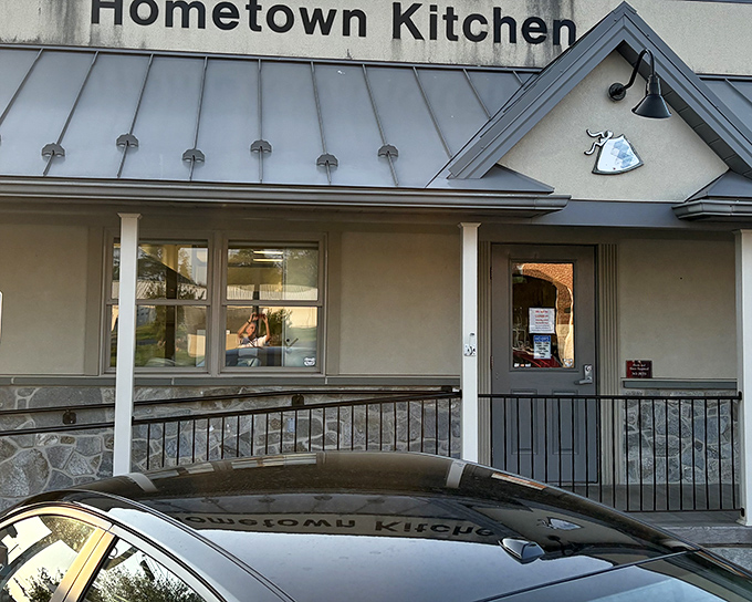 The unassuming exterior of Hometown Kitchen belies the culinary treasures within. Like finding a secret doorway to comfort food paradise.