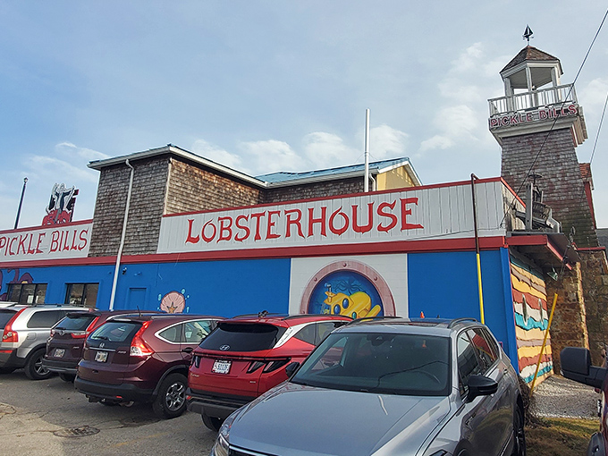 That purple awning isn't just decoration – it's a beacon calling seafood lovers to their destiny.