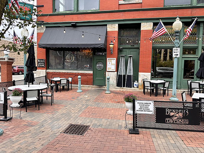 The historic brick facade of Bender's Tavern welcomes you like an old friend who's aged incredibly well. Downtown Canton's culinary time capsule awaits.