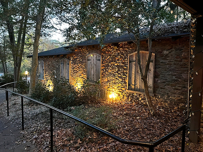 Tucked among towering trees, The Peddler's stone-and-wood exterior looks like it was plucked straight from a fairy tale about carnivores with excellent taste.