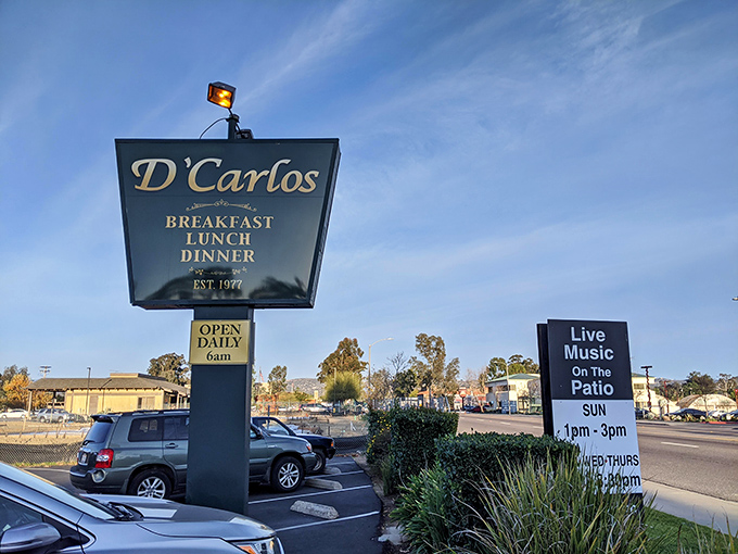 The unassuming exterior of D'Carlos belies the culinary treasures within. Like finding a diamond in a haystack, but the haystack is delicious too.