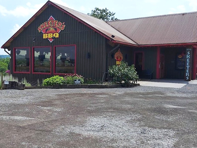 The rustic green exterior with its bold red trim isn't just country charm&mdash;it's a smoke signal to BBQ lovers that something magical awaits inside.