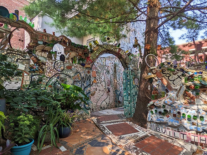 Every inch tells a story at Philadelphia's Magic Gardens, where walls speak in the universal language of "wow" and "how did they do that?"