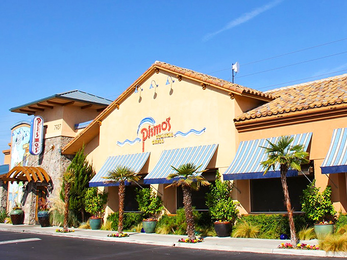 Like finding a beach house in the Central Valley, Pismo's sandy exterior and blue awnings promise coastal escape without the three-hour drive to the actual coast.