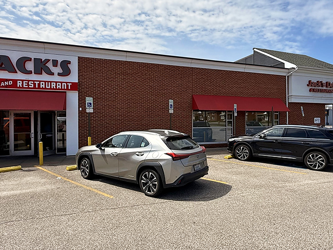 Jack's unassuming brick exterior with its cheerful red awnings is like that friend who doesn't brag but always delivers when it counts.