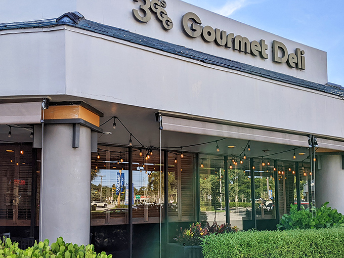 The unassuming exterior of 3G's Gourmet Deli proves once again that culinary treasures often hide in plain sight along Florida's strip malls.