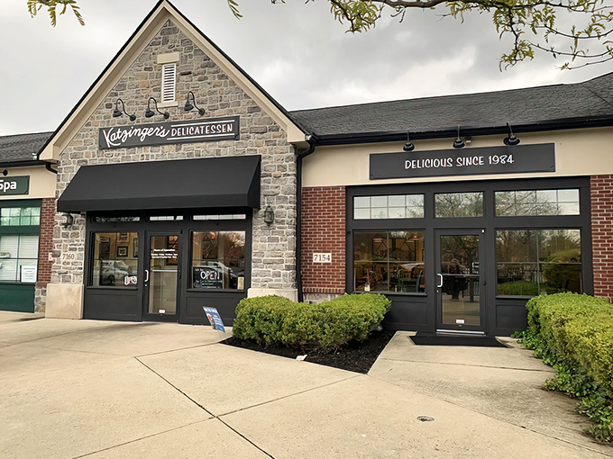 Katzinger's stone and brick exterior stands like a fortress protecting delicious treasures within. You can almost smell the corned beef from the parking lot.