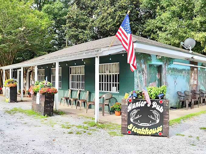 Small-town charm meets serious steak business. This unassuming green building with its American flag and handmade sign houses Hamilton's worst-kept culinary secret.