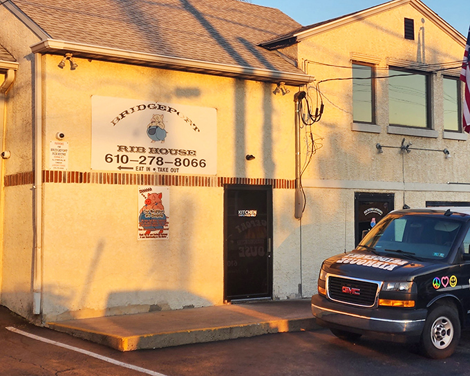 The unassuming exterior of Bridgeport Rib House speaks volumes about authentic BBQ joints—the best ones rarely dress to impress, they let the smoke do the talking.