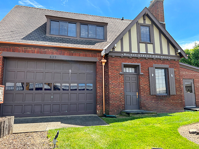 The charming Tudor-style exterior of The Firehouse combines historic character with mouthwatering promise &ndash; a culinary beacon in Johnson City's landscape.