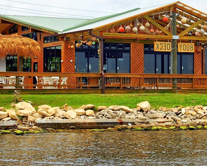 Florida's answer to a postcard come to life. Grills Riverside's wooden exterior and thatched roof elements create the perfect waterfront escape.