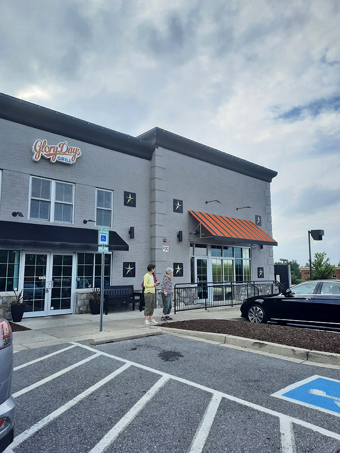 The brick facade of Glory Days Grill welcomes hungry patrons like an old friend who happens to make killer ribs. Sports and comfort food await inside.