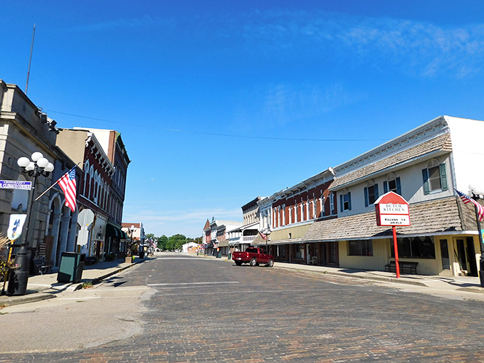 Arcola's Main Street stretches before you like a Norman Rockwell painting come to life, complete with brick-paved streets and historic storefronts bathed in Midwestern sunshine.