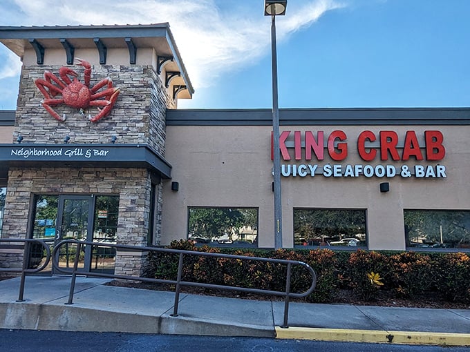 The giant red crab perched on stone might as well be waving you in&mdash;nature's own ma&icirc;tre d' promising oceanic delights within.