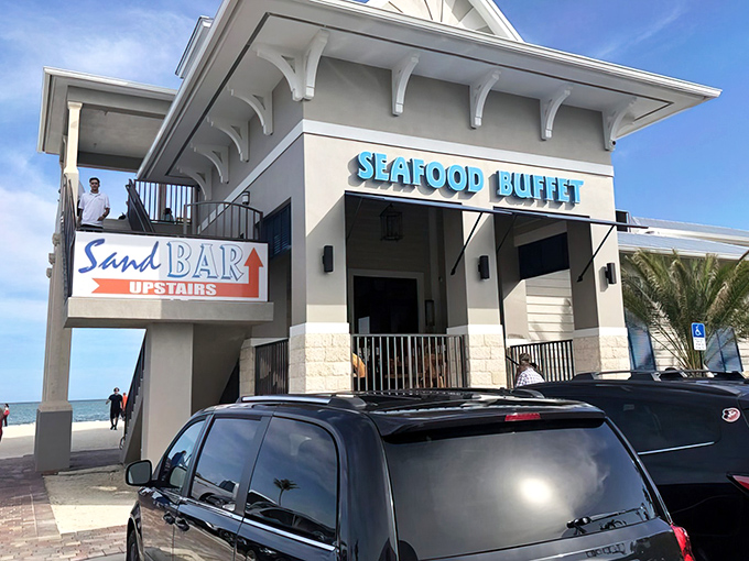The coastal charm of Whale Harbor beckons seafood lovers with its breezy Florida Keys architecture and promise of oceanic delights upstairs.
