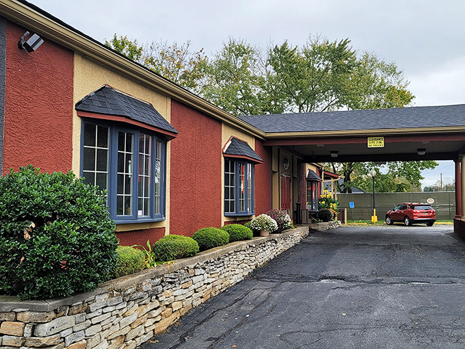 The vibrant red and yellow exterior of Taqueria Moroleon stands out like a tropical oasis in Pennsylvania, promising authentic flavors behind those welcoming doors.