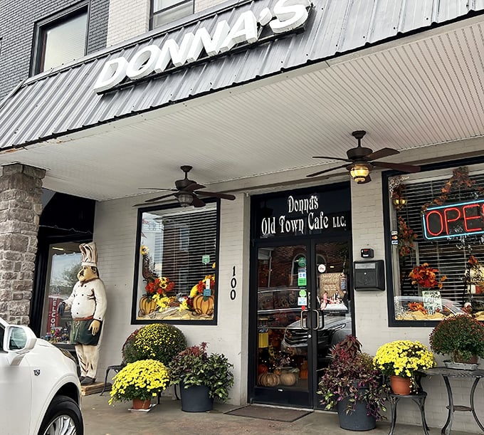 The unassuming storefront of Donna's Old Town Cafe proves that culinary treasures often hide in plain sight. Those bistro chairs aren't just decorative—they're for the breakfast pilgrims who arrive early.