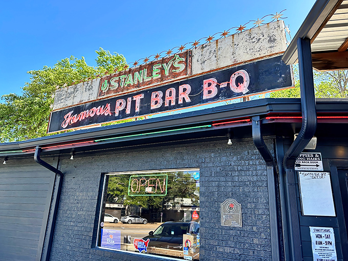 That neon glow against a Texas sunset isn't just a sign&mdash;it's a beacon of barbecue hope calling hungry pilgrims home.