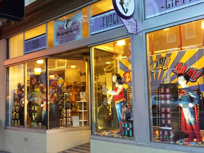 The storefront's whimsical painted windows aren't just decoration&mdash;they're a portal to your childhood. One glance and you're already tasting memories.