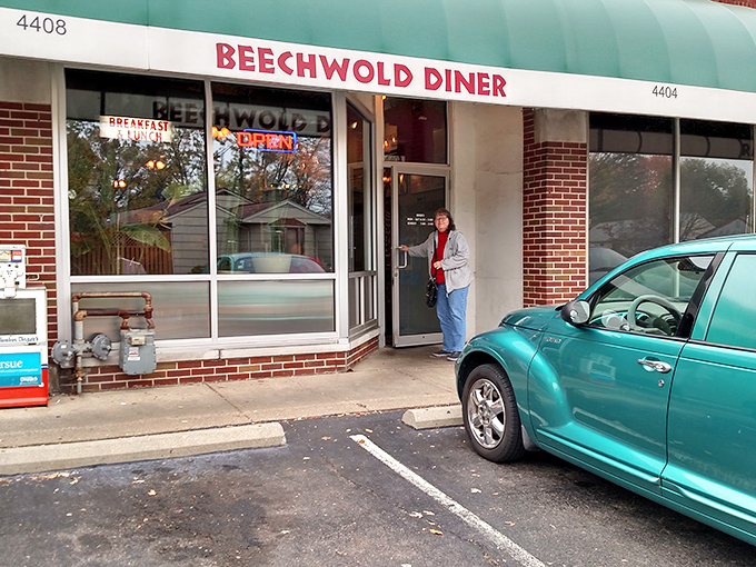 That turquoise awning isn't just eye-catching&mdash;it's a beacon of breakfast hope for hungry Columbus locals seeking their morning salvation.