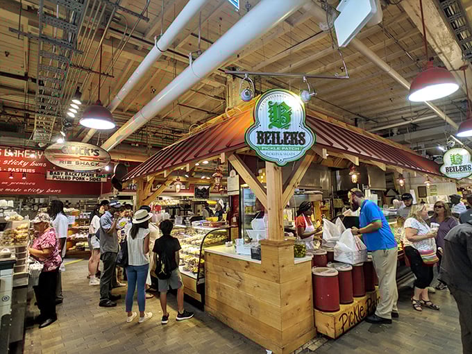 The bustling Reading Terminal Market houses Beiler's Bakery, where donut dreams come true and diet plans go to die gloriously.