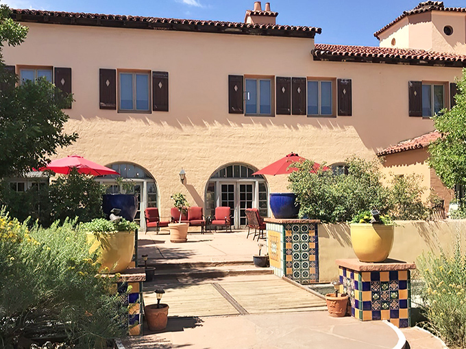 The pink adobe walls of La Posada Hotel glow in the Arizona sunshine, a desert mirage that actually delivers on its promise of culinary excellence.