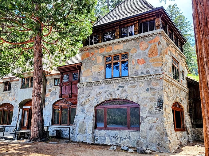 Stone and timber blend in perfect harmony at Vikingsholm, where Scandinavian craftsmanship meets California wilderness. Who needs Norway when you've got Tahoe?