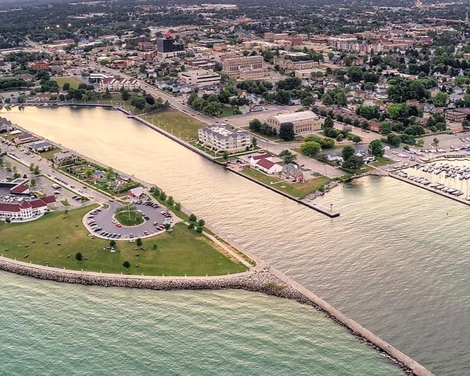 Sheboygan's tree-lined neighborhoods spread out like a patchwork quilt, each street telling its own Midwestern story of community and comfort.