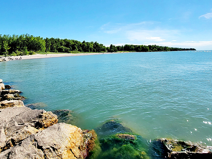 Lake Erie stretches out like nature's infinity pool, with that impossible blue meeting the sky. Paradise isn't always tropical&mdash;sometimes it's right in northeastern Ohio.