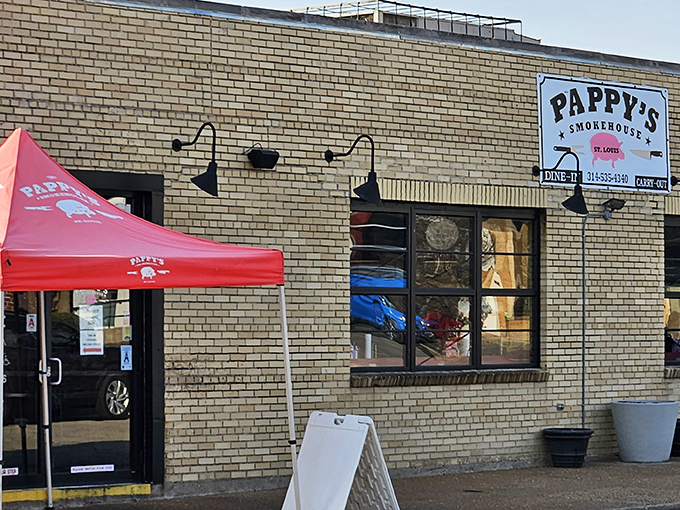 The unassuming brick exterior of Pappy's Smokehouse in St. Louis hides a temple of barbecue brilliance within. Sometimes the best treasures come in modest packages.
