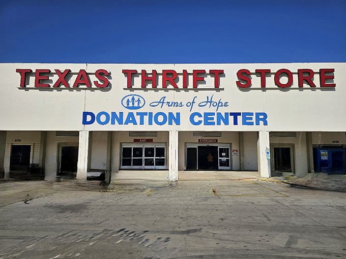 The unassuming exterior of Texas Thrift Ingram belies the treasure trove within. Like a retail TARDIS, it's somehow bigger on the inside.