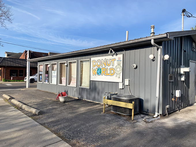 The unassuming exterior of Donut World in Lancaster might not scream "food destination," but locals know better. Just wait until you're inside!