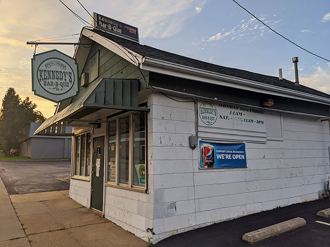 The unassuming exterior of Kennedy Barbecue in Canton might not stop traffic, but locals know this modest building houses smoky treasures worth any detour.