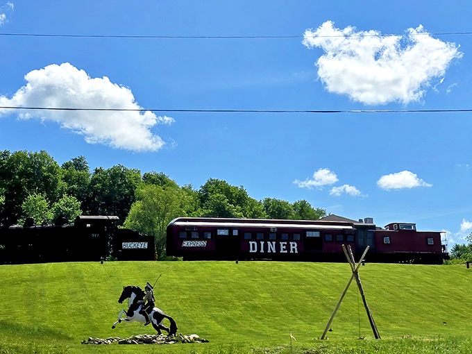 The scarlet train car stands like a time machine disguised as a diner&mdash;permanently parked but ready to transport your taste buds somewhere delicious.