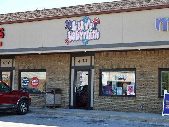 Step into a technicolor dreamland where vintage treasures await around every corner. The yellow and pink walls practically radiate good vibes.