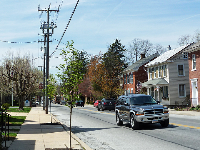 Historic brick buildings line Strasburg's Main Street, where time seems to slow down just enough to let you appreciate architecture that's witnessed centuries of American life.