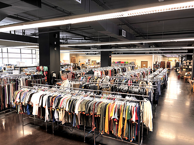 Endless racks of clothing stretch like a fashion lover's fever dream across polished floors. 