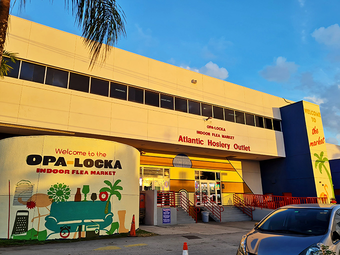 The yellow facade of Opa-Locka Hialeah Flea Market stands like a beacon of bargains under the Miami sun, promising treasures for those brave enough to venture inside.