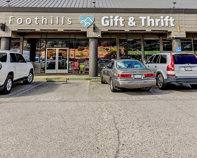 The unassuming storefront belies the treasure trove within. Like finding a secret passageway to affordable luxury in the Sierra foothills.